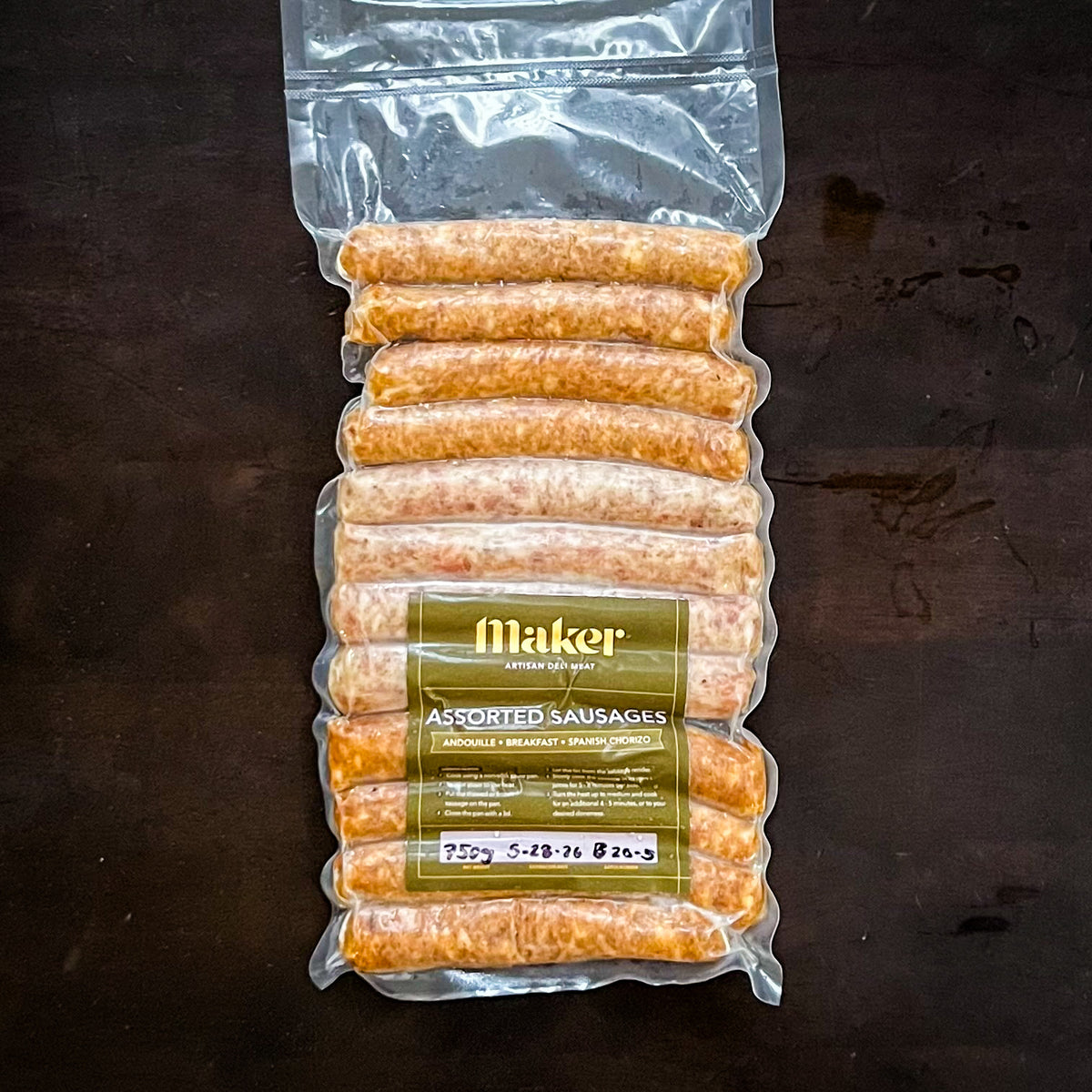 Maker PH Sausage Sampler (Andouille, Breakfast Sausage, and Spanish Ch – timplado